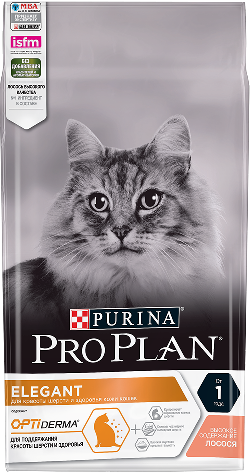 Pro Plan Elegant Adult для взрослых кошек с чувствительной кожей, с ...